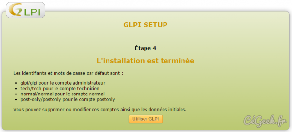TUTO : GLPI - Installation et configuration de GLPI - CéGeek