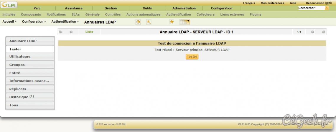 TUTO : GLPI - Connecter un serveur LDAP sur GLPI - CéGeek