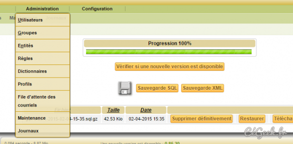 TUTO : GLPI - Mettre à jour GLPI - CéGeek